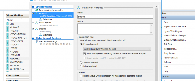 Network configuration in a Hyper-V lab with domain controller, DHCP, and DNS - System Management ...