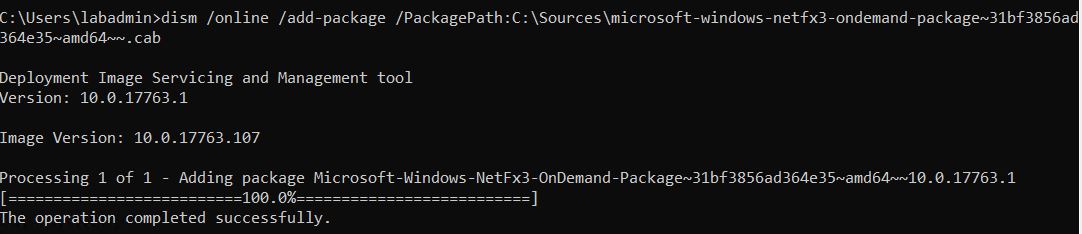 Installing .NET Framework 3.5 on Server 2019 fails - System Management ...