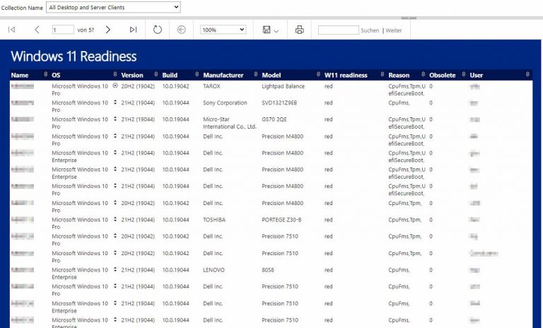 Custom report to display Windows 11 readiness information in MECM ...